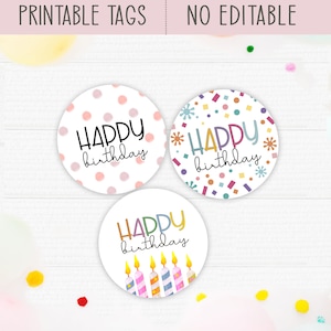 Printable Birthday Tag. Instant Download. Not Editable. Three - Etsy