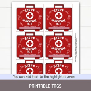 Printable Staff Survival Kit. Bundle Staff Appreciation Gift Tags ...