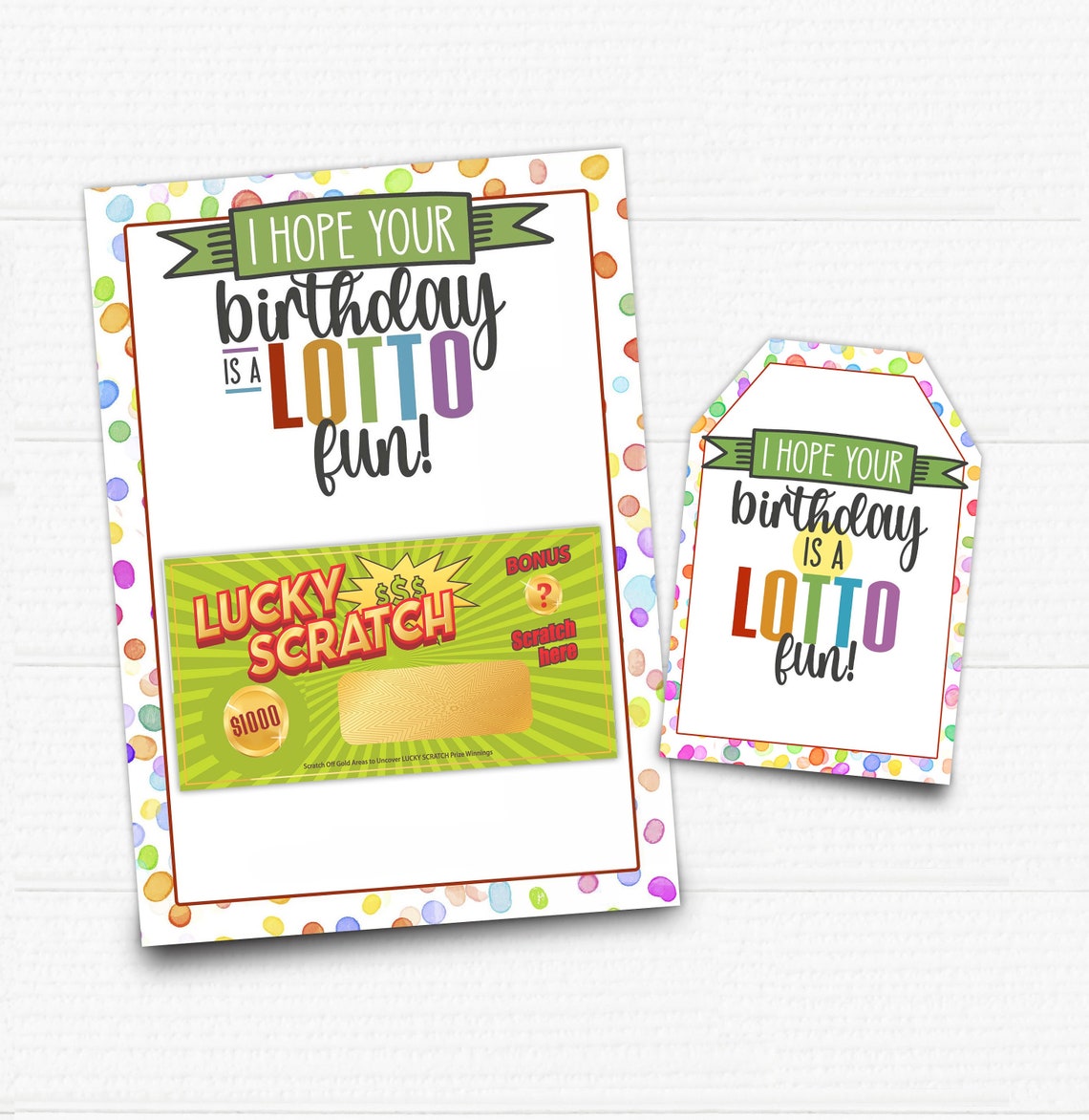 Printable Birthday Lottery Ticket Gift Card and Tag. Hope Your - Etsy
