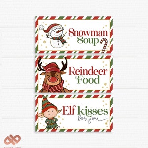 Christmas Printable Treat Bag Toppers. Elf Kisses. Reindeer Food ...