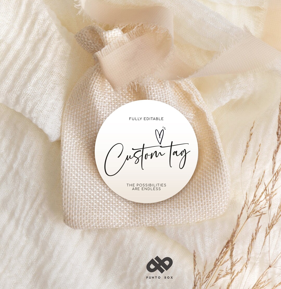 Editable Round Tags Instant Download. Fully Editable, Minimalist Label ...