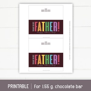Printable Happy Fathers Day Chocolate Candy Bar Wrapper. You Are the ...