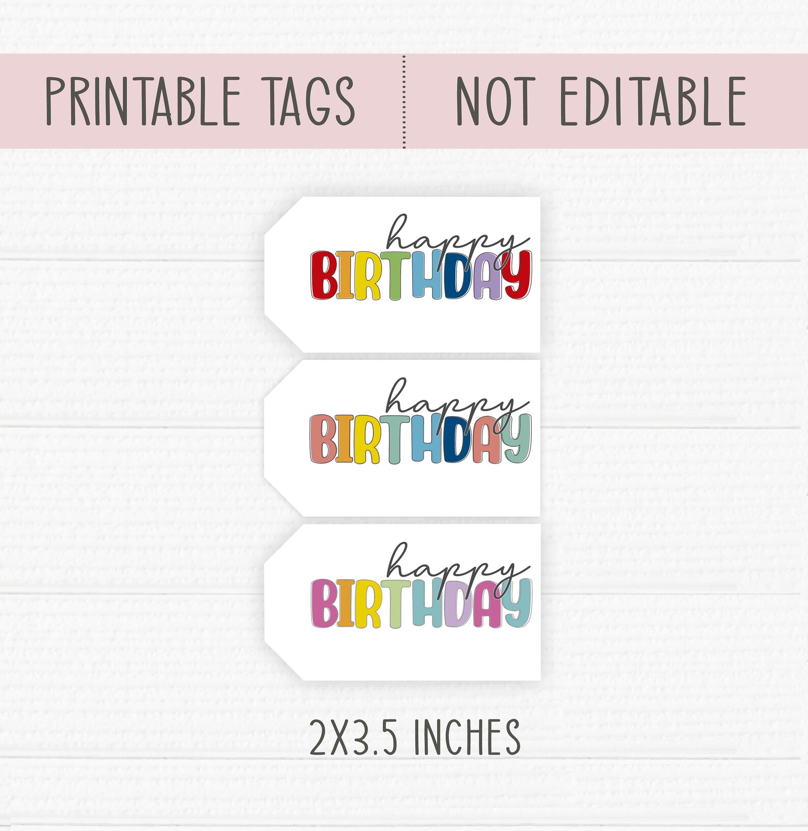 Printable Birthday Tags. Favor Tags. Three Different Designs - Etsy