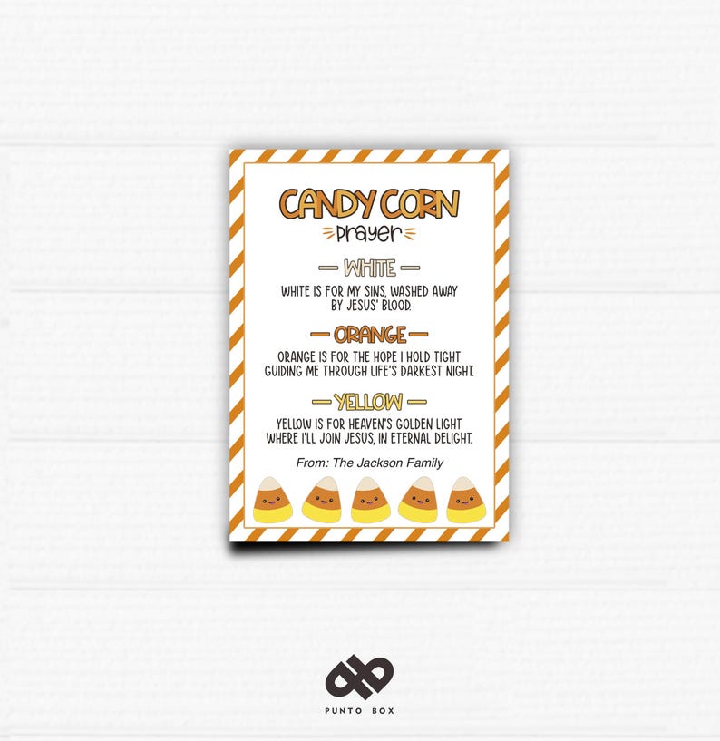 Religious Halloween Tags. Candy Corn Prayer. Religious Tag. Instant ...