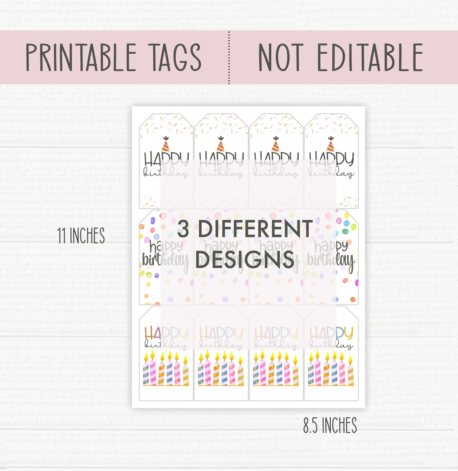 Printable Birthday Tags. Instant Download. Not Editable. Favor - Etsy