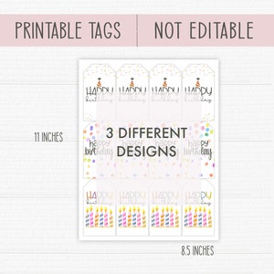 Printable Birthday Tags. Instant Download. Not Editable. Favor Tags ...