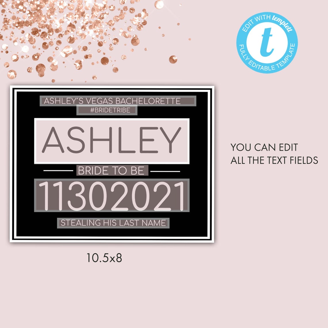 Mugshot Sign. Bachelorette Party Mug Shot Sign. Fully Editable - Etsy