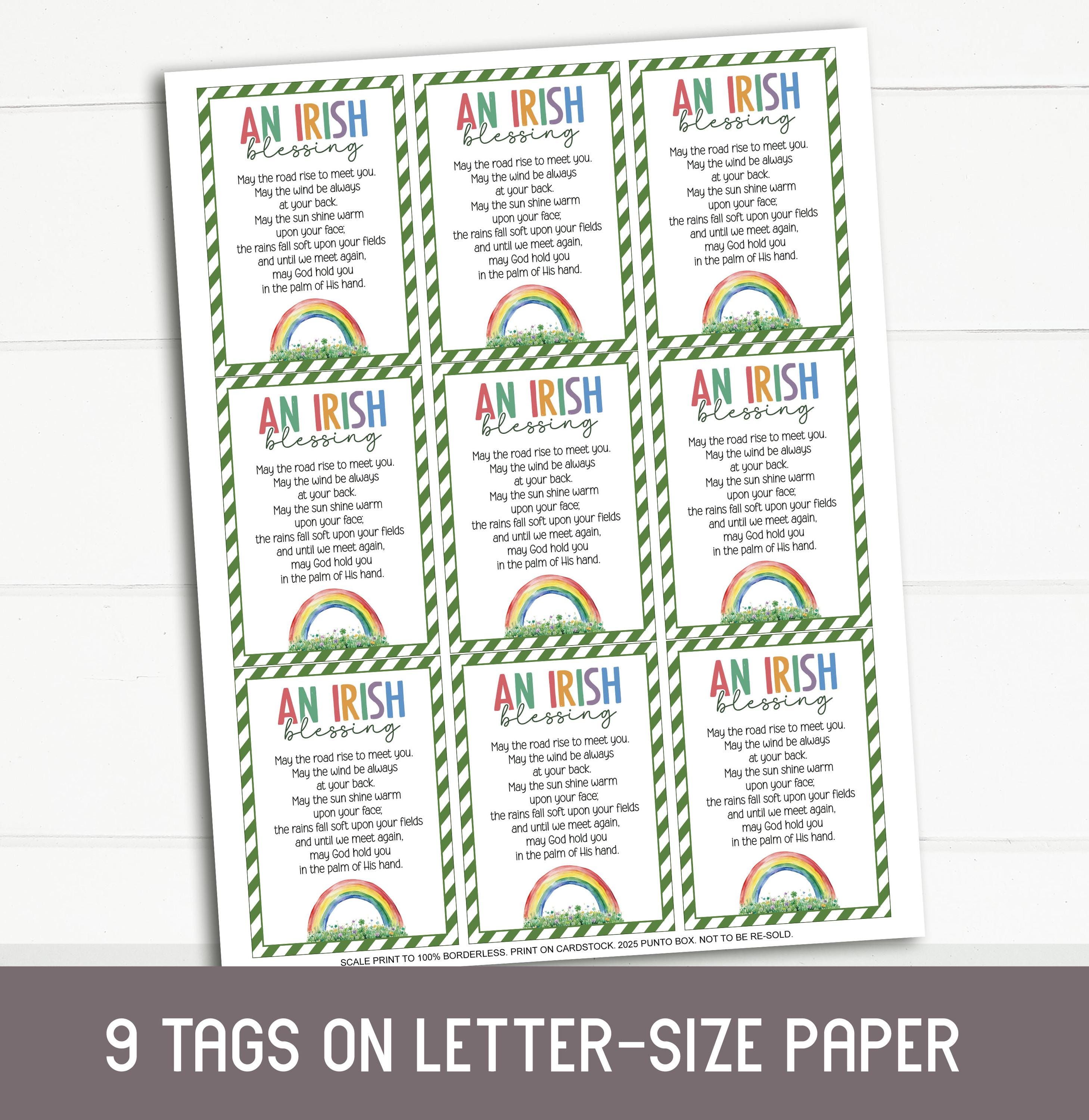 Irish Blessing Printable Tag – St. Patrick’s Day Gift, Instant Download ...
