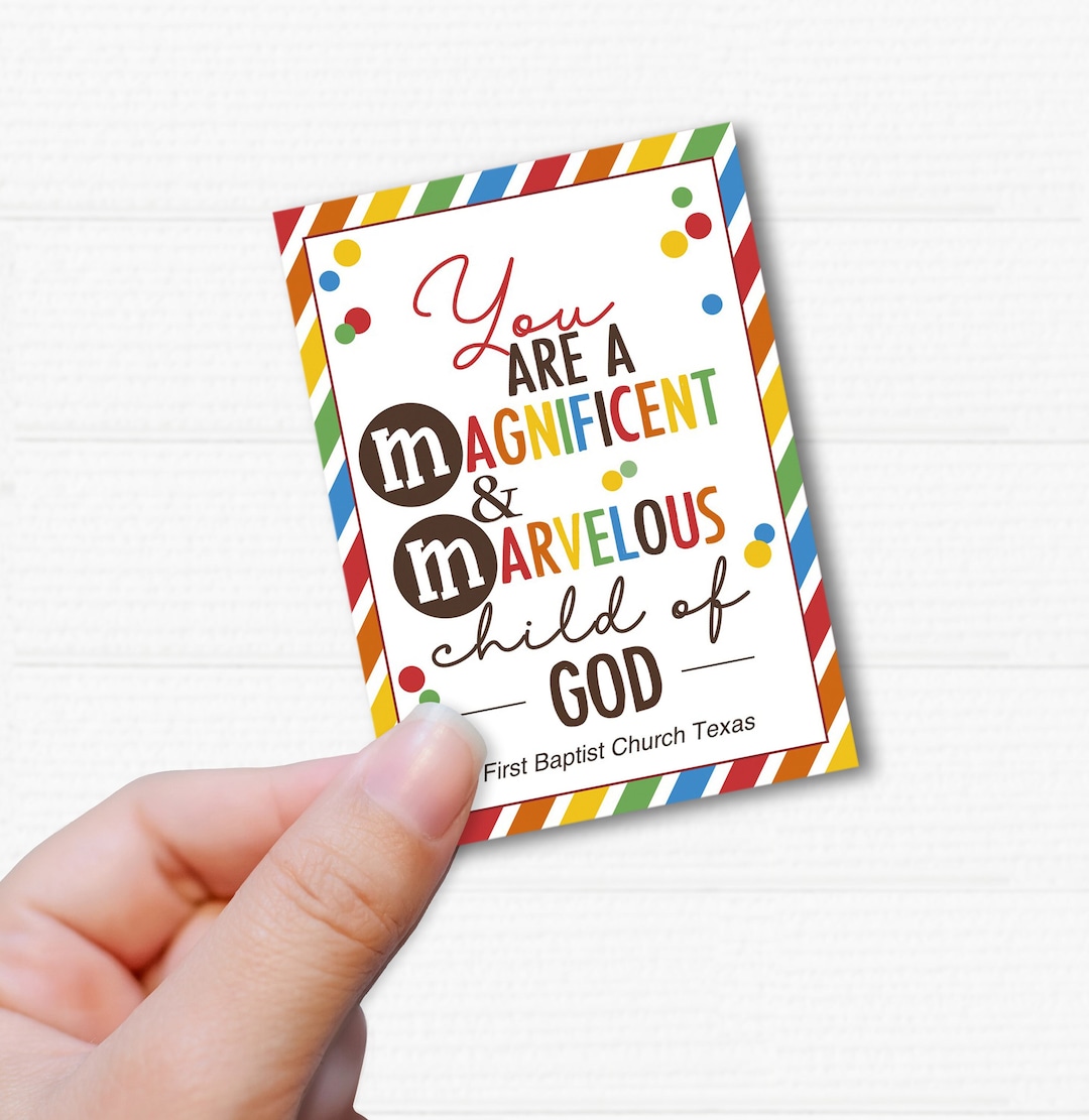 Printable M&M Child of God. Magnificent and Marvelous. Sunday School ...