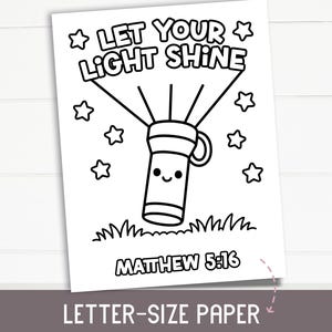 Let Your Light Shine Coloring Page – Matthew 5:16 Bible Verse for Kids ...