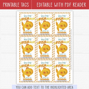 Printable Welcome Back to School Gift Tag. Editable Snack Tag. You Are ...