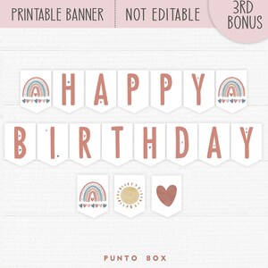 Editable Boho Rainbow Invitation. Birthday Party. Digital Download ...