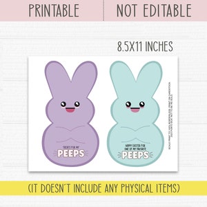 Printable Easter Cards. Treats for My Peeps. Favor Holder. Digital ...