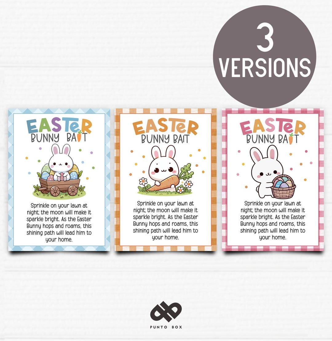 Printable Easter Bunny Bait Tags – Set of 3 Cute Designs | Instant ...
