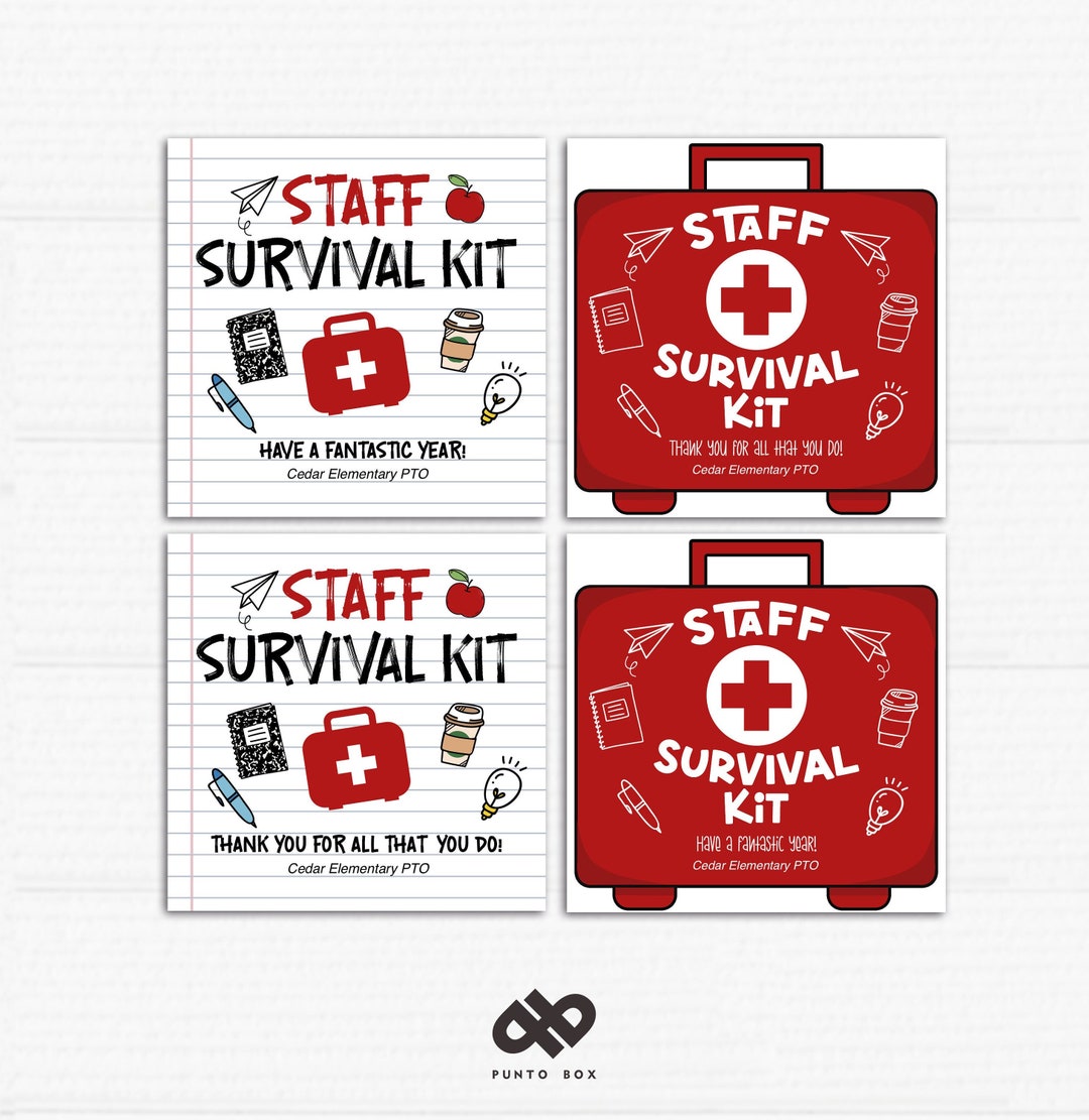 Printable Staff Survival Kit. Bundle Staff Appreciation Gift Tags ...
