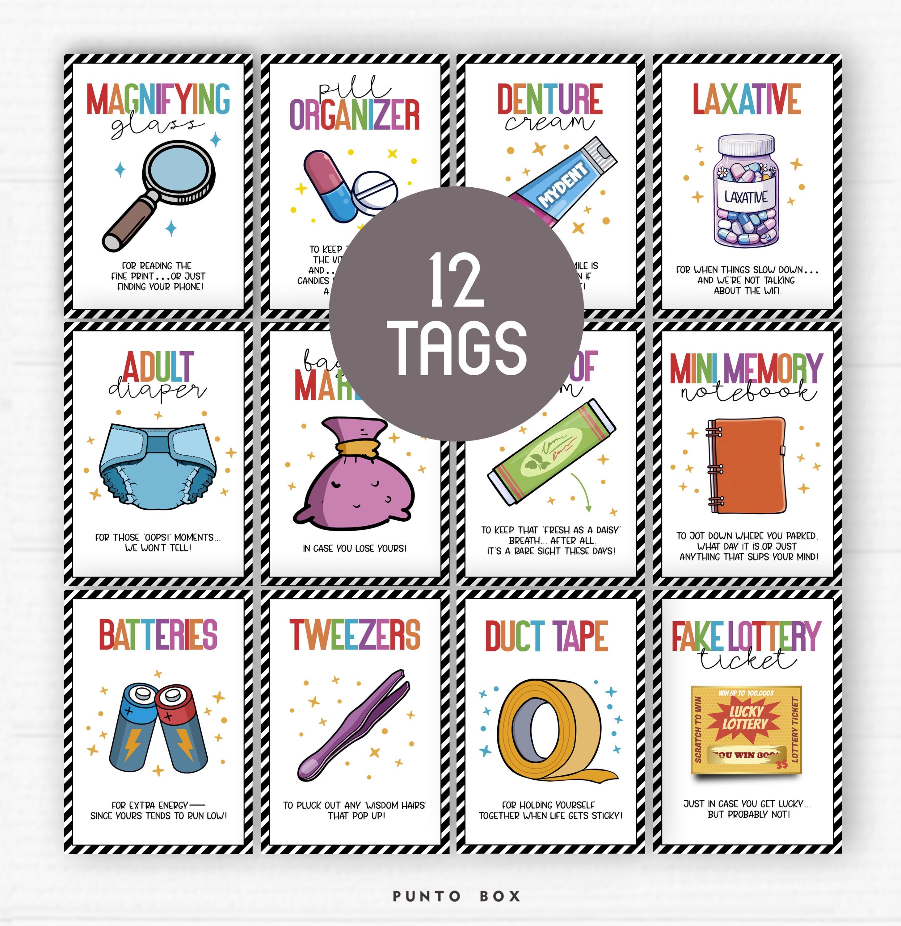 Printable Senior Survival Kit Tags. Over the Hill. Birthday Gift Tag ...