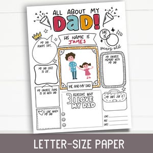 Father’s Day Coloring Page – All About My Dad Printable (2 Versions ...