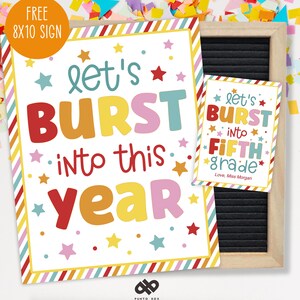 Printable Back to School Star Burst Tag. Editable Tag. Fifth Grade ...