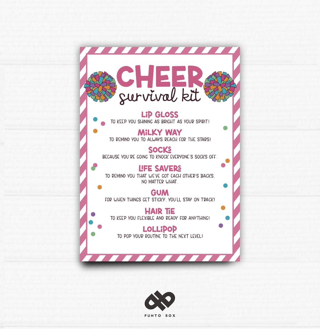 Printable Cheer Survival Kit. Competition Day. Candy Treat Team Tags ...