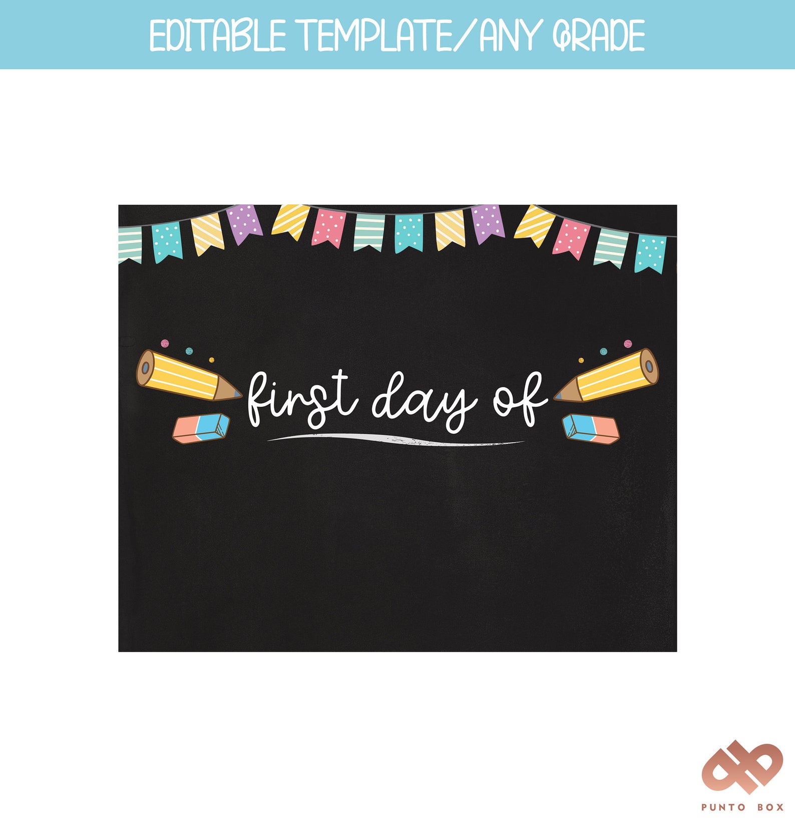 First Day of School Blackboard Sign. Printable Editable File. - Etsy