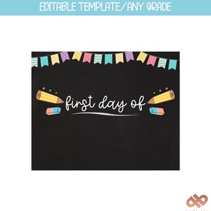 First Day of School Blackboard Sign. Printable Editable File. Boys Back ...