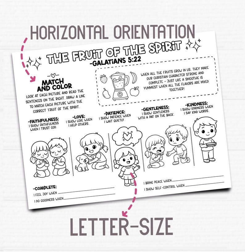 Printable Fruit of the Spirit Coloring Page & Activity Sheet ...