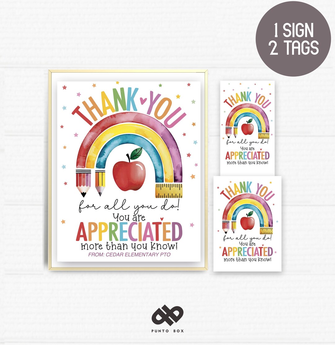 Teacher Appreciation Week Printable Tag and Sign for Instant Download ...
