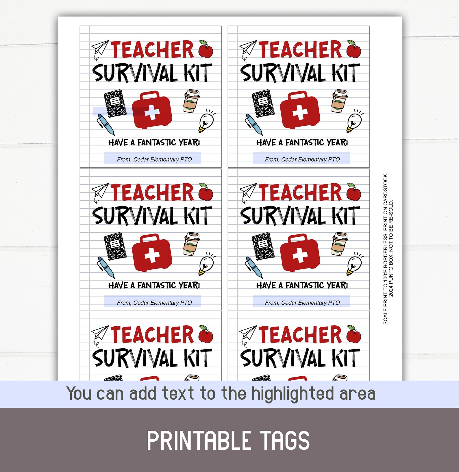 Printable Teacher Survival Kit Bundle. Teacher Appreciation Gift Tags ...