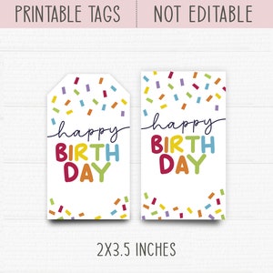 Printable Birthday Tags. Favor Tags. Not Editable. Three Different ...