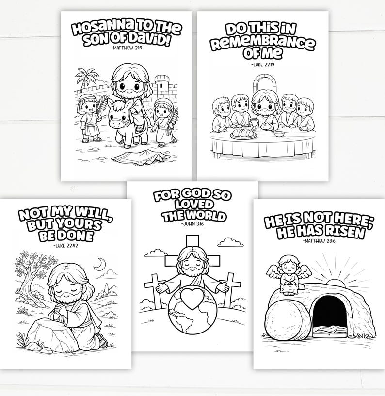Easter Story Coloring Pages for Kids and Placemat Activity | Christian ...