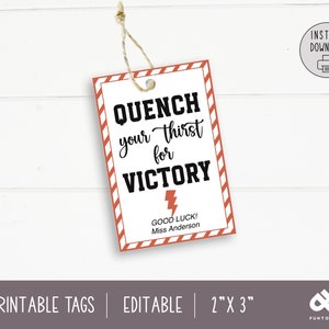 Printable Favor Tag. Quench Your Thirst for Victory. Team Tags. Instant ...