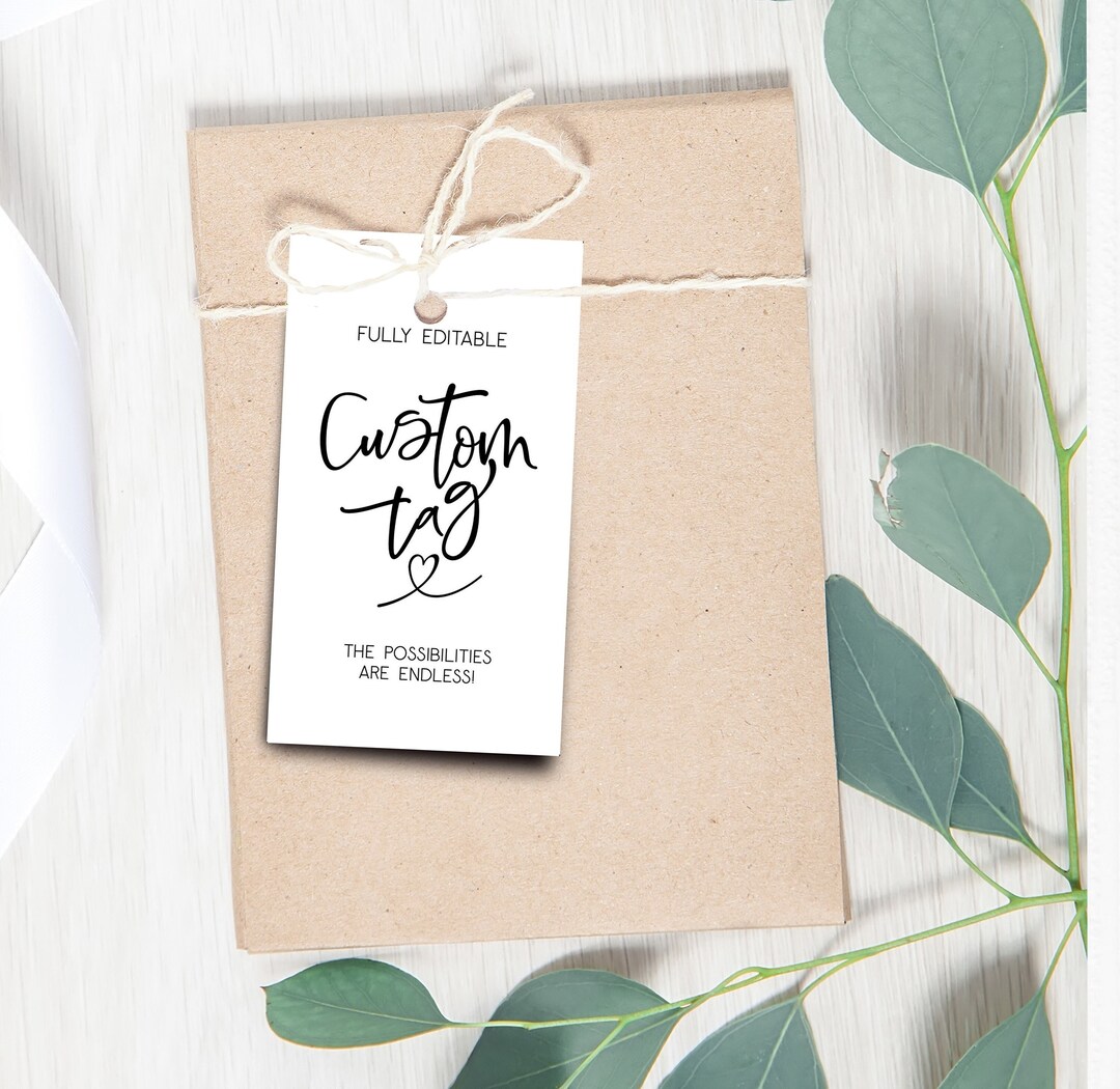 Printable Favor Tags. Fully Editable Custom Tag. Birthday Gift Tag ...
