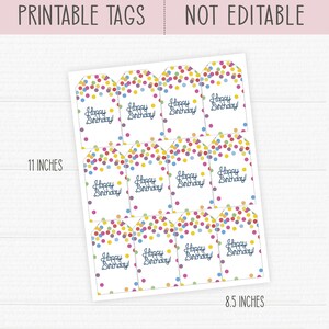 Printable Birthday Tags. Instant Download. Not Editable. Favor Tags ...