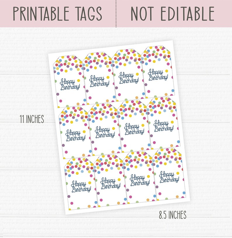 Printable Birthday Tags. Instant Download. Not Editable. Favor - Etsy