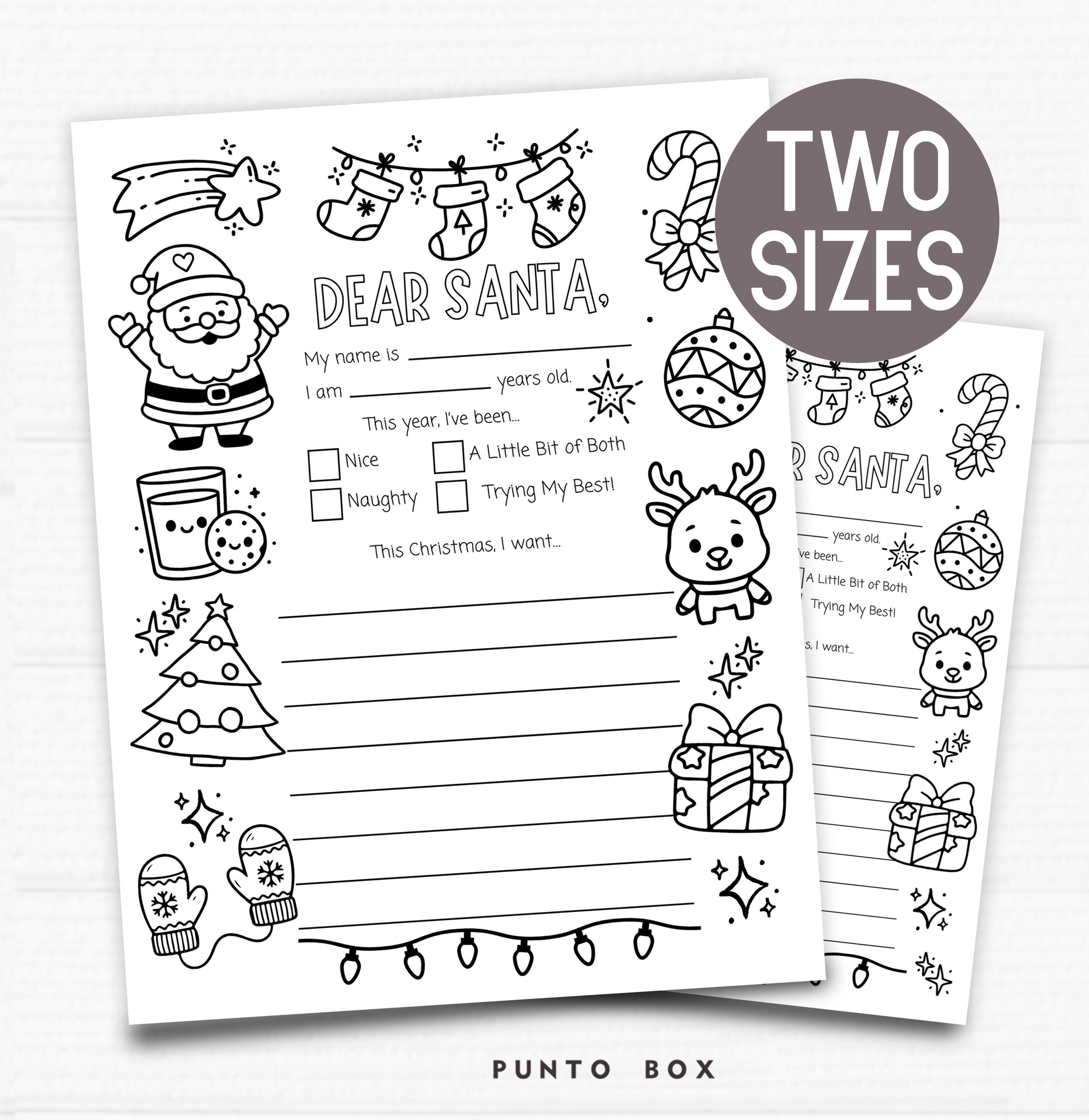 Santa Letter Coloring Page for Kids – Printable Christmas Letter to ...