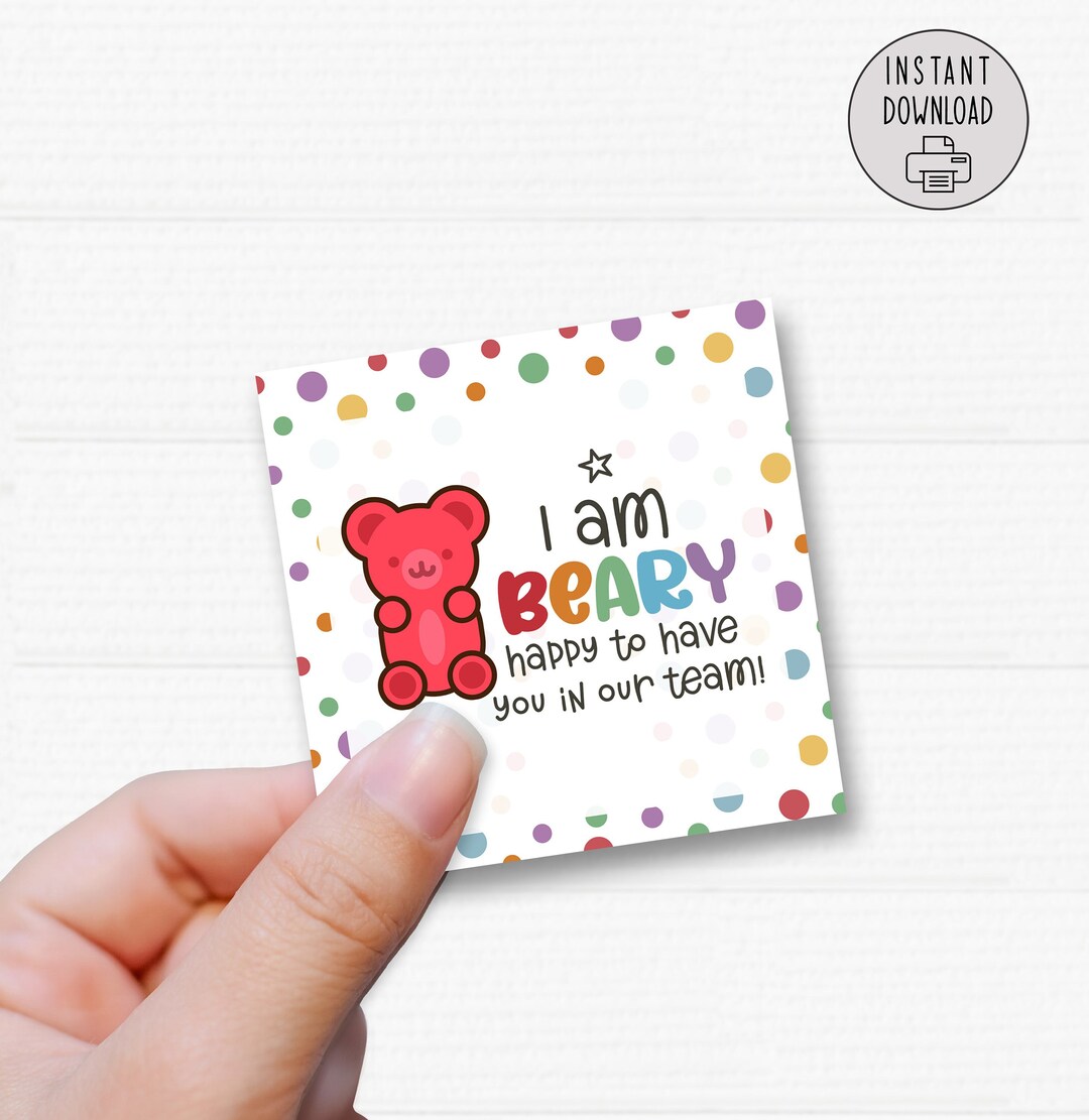 Welcome Back to School Tag. Not Editable. I Am Beary Happy to Have You ...