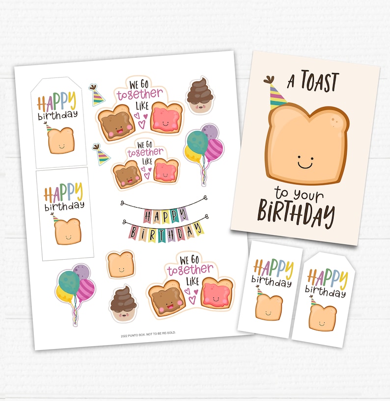 Printable Birthday Tag. A Toast to Your Birthday. 5x7. Free - Etsy