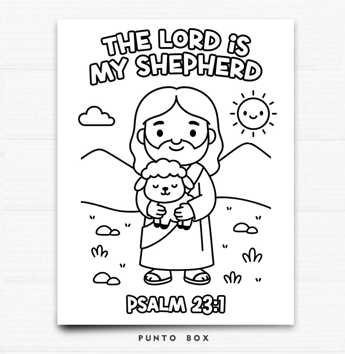 The Lord is My Shepherd Coloring Page – Psalm 23:1 Bible Verse for Kids ...