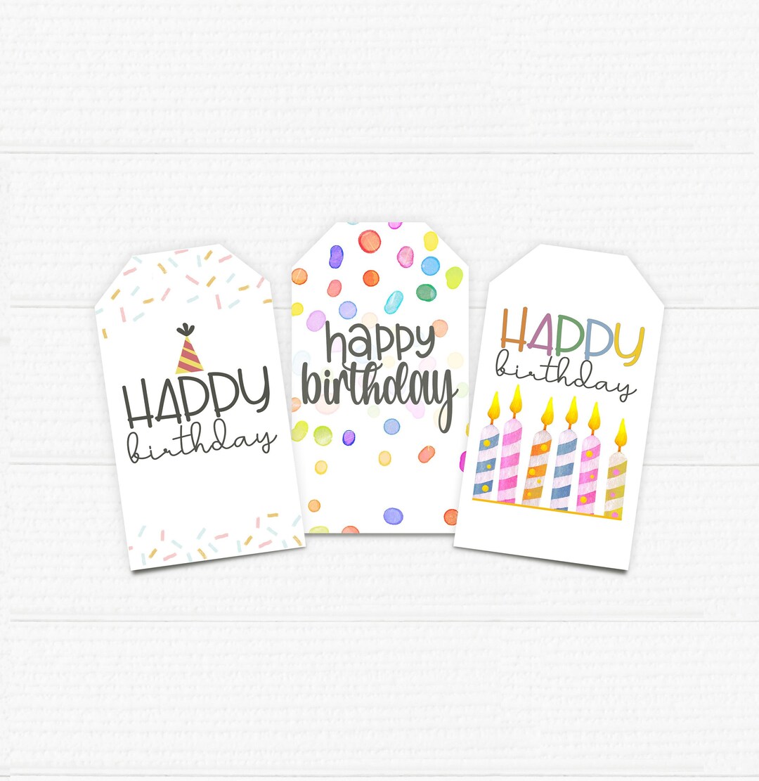 Printable Birthday Tags. Instant Download. Not Editable. Favor Tags ...