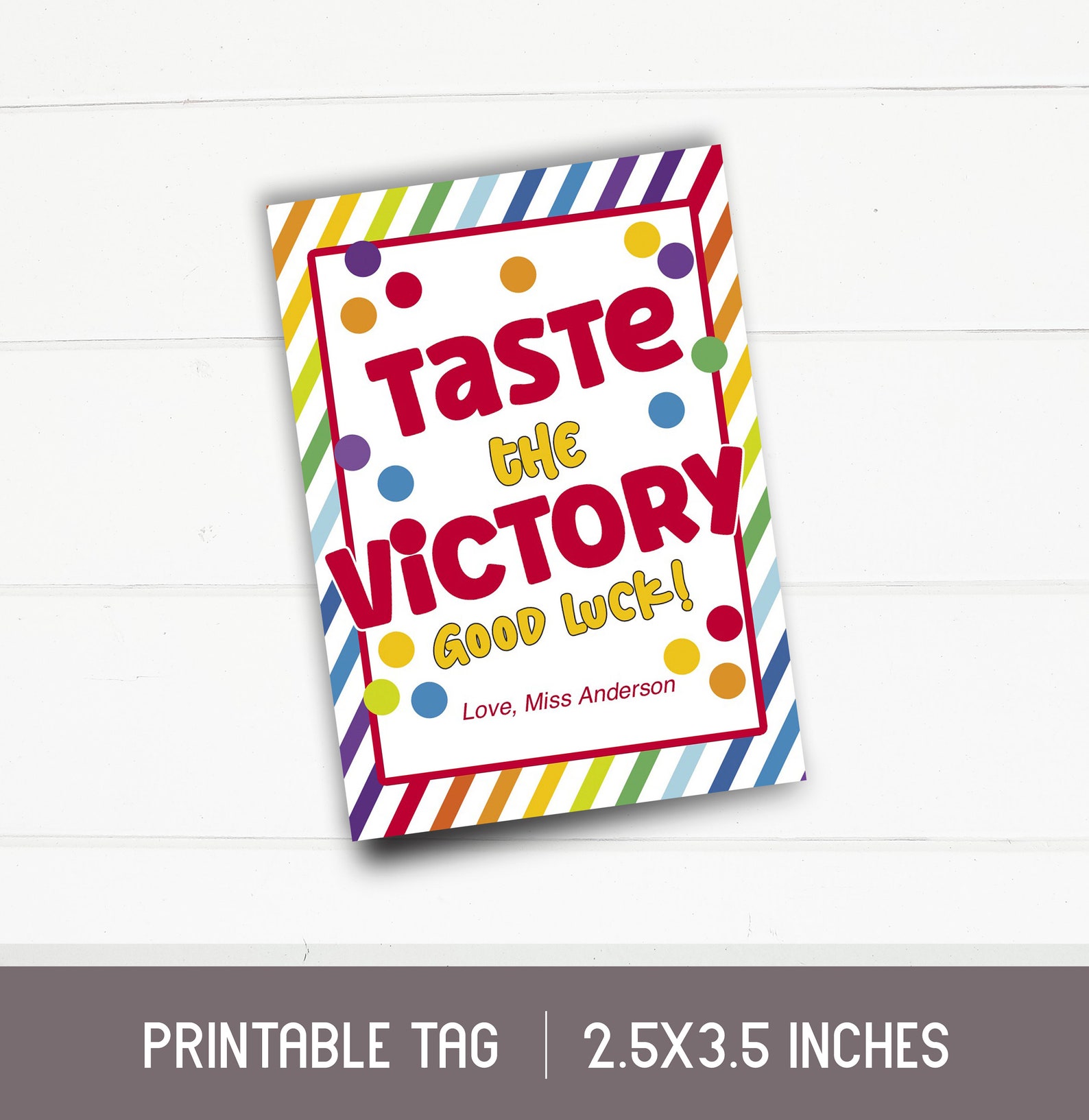 Printable Sports Treat Tag. Candy Gift Tags. Taste the Victory. Instant ...
