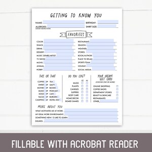 Getting to Know You Printable – Perfect for Teams, Coworkers ...