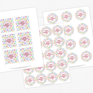 Printable Happy Valentines Day. Candy Hearts. Favor Tags. Instant ...