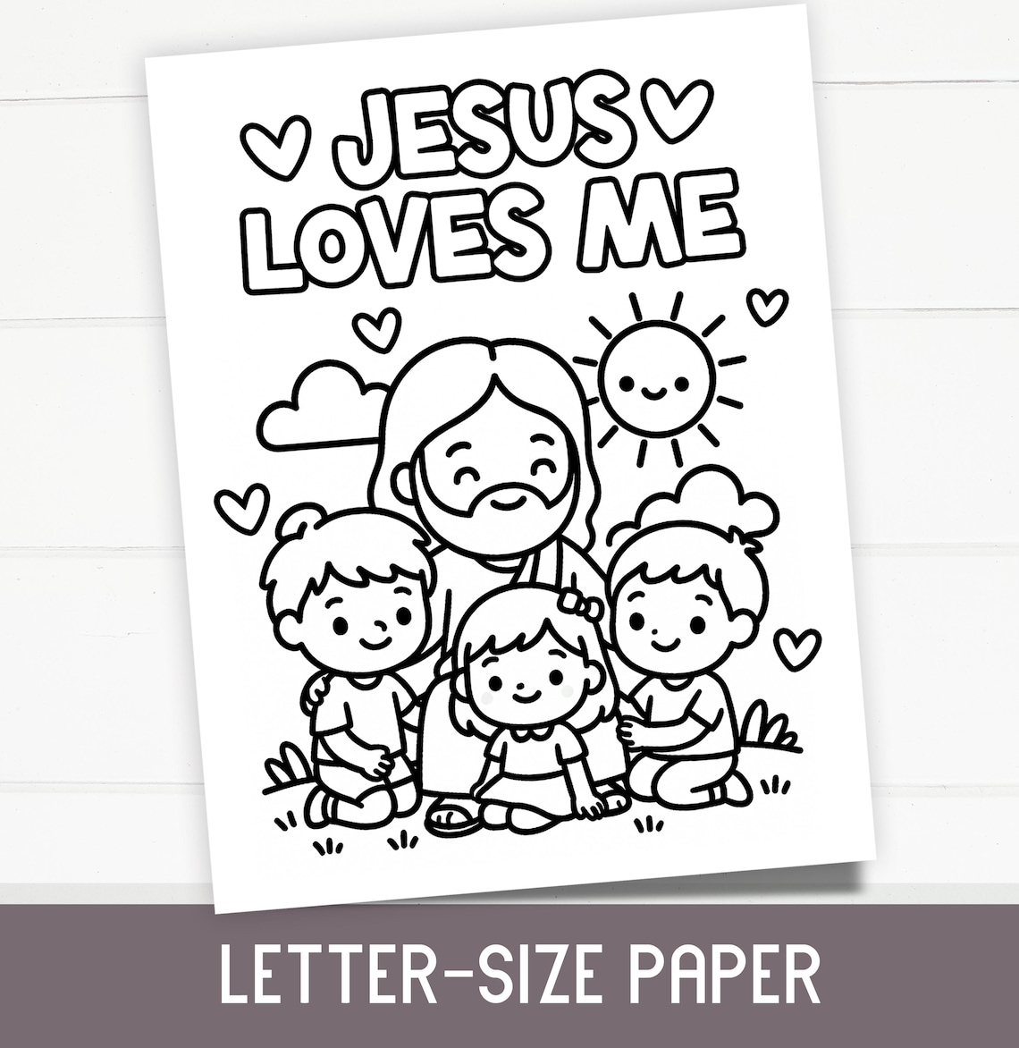 Jesus Loves Me and You Coloring Pages – Printable Kawaii Christian Art ...
