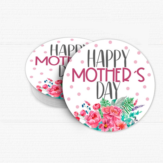 Printable Happy Mothers Day Round Tag Happy Mothers Day Etsy
