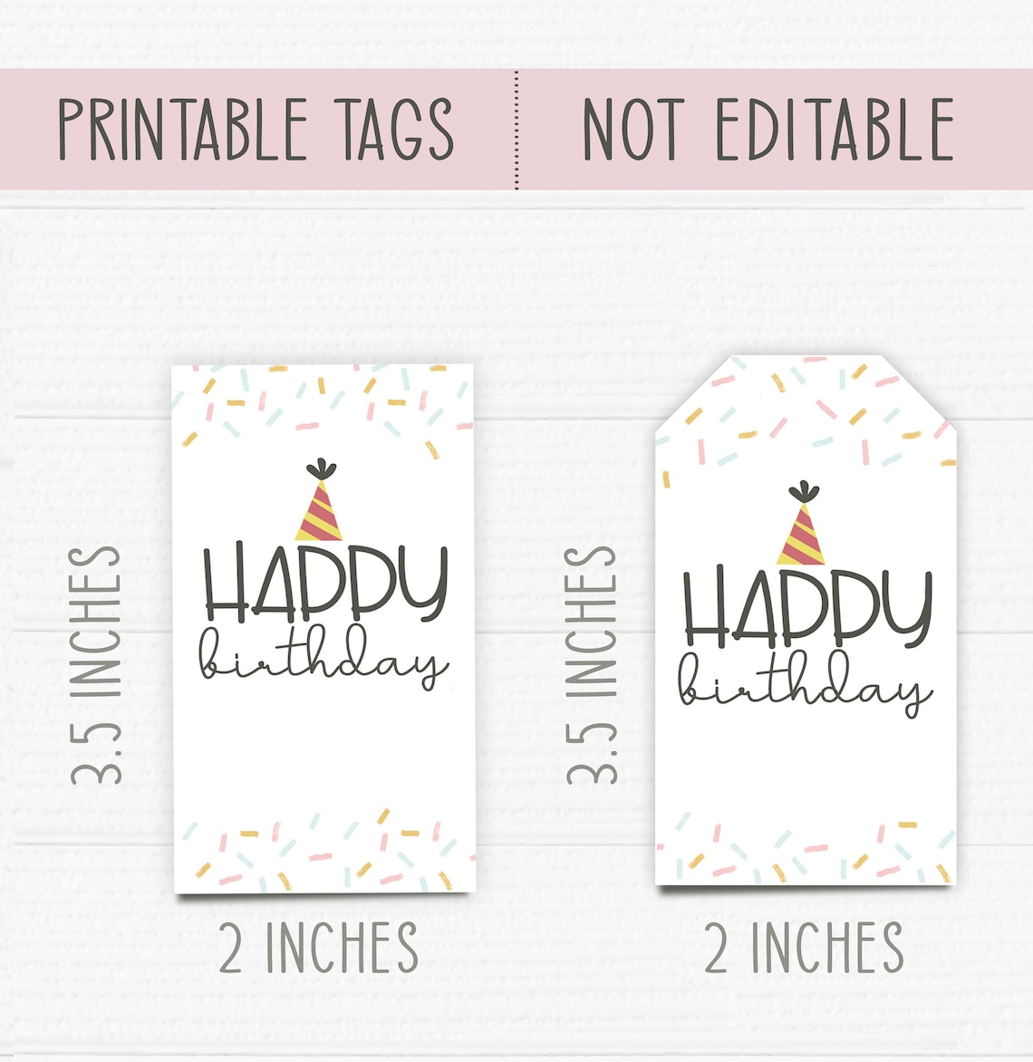 Printable Birthday Tags. Instant Download. Not Editable. Favor - Etsy