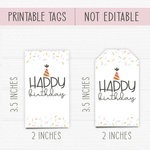 Printable Birthday Tags. Instant Download. Not Editable. Favor Tags ...