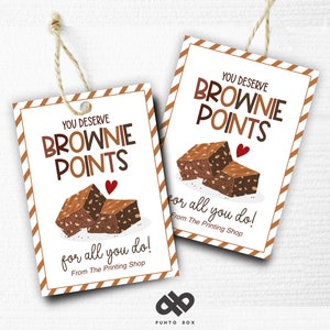 Printable Brownie Favor Tags. Staff. Deserve Brownie Points. Employee ...