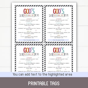 Printable Gods Survival Kit. Christian Survival Kit. Religious Gift ...