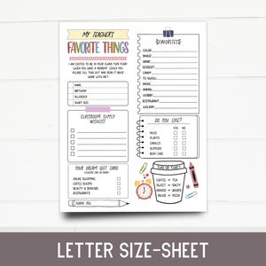 Getting to Know My Teacher Printable | All About My Teacher | Teacher’s ...