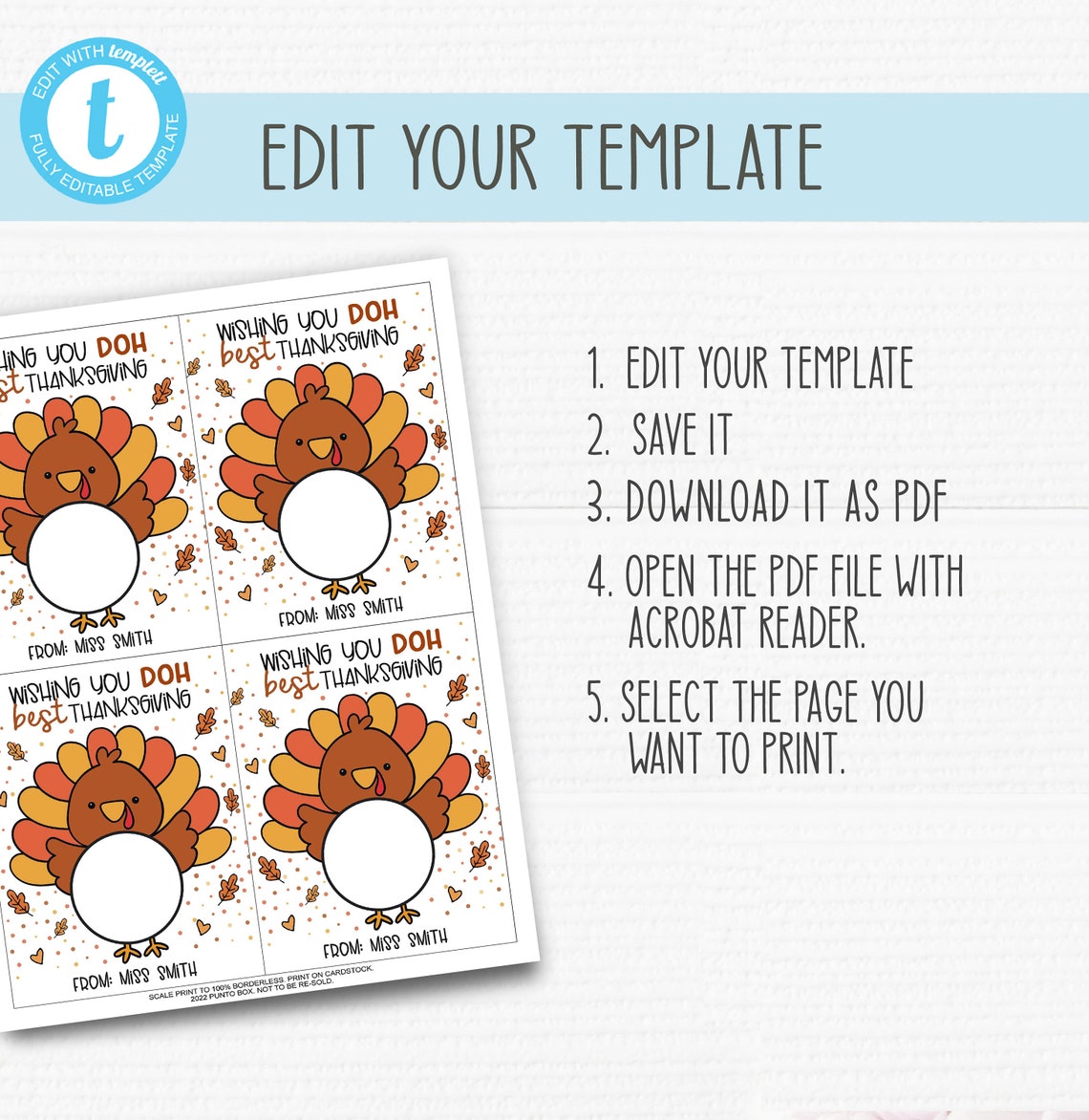 Play Doh Printable Cards. Thanksgiving Turkey. No Candy - Etsy